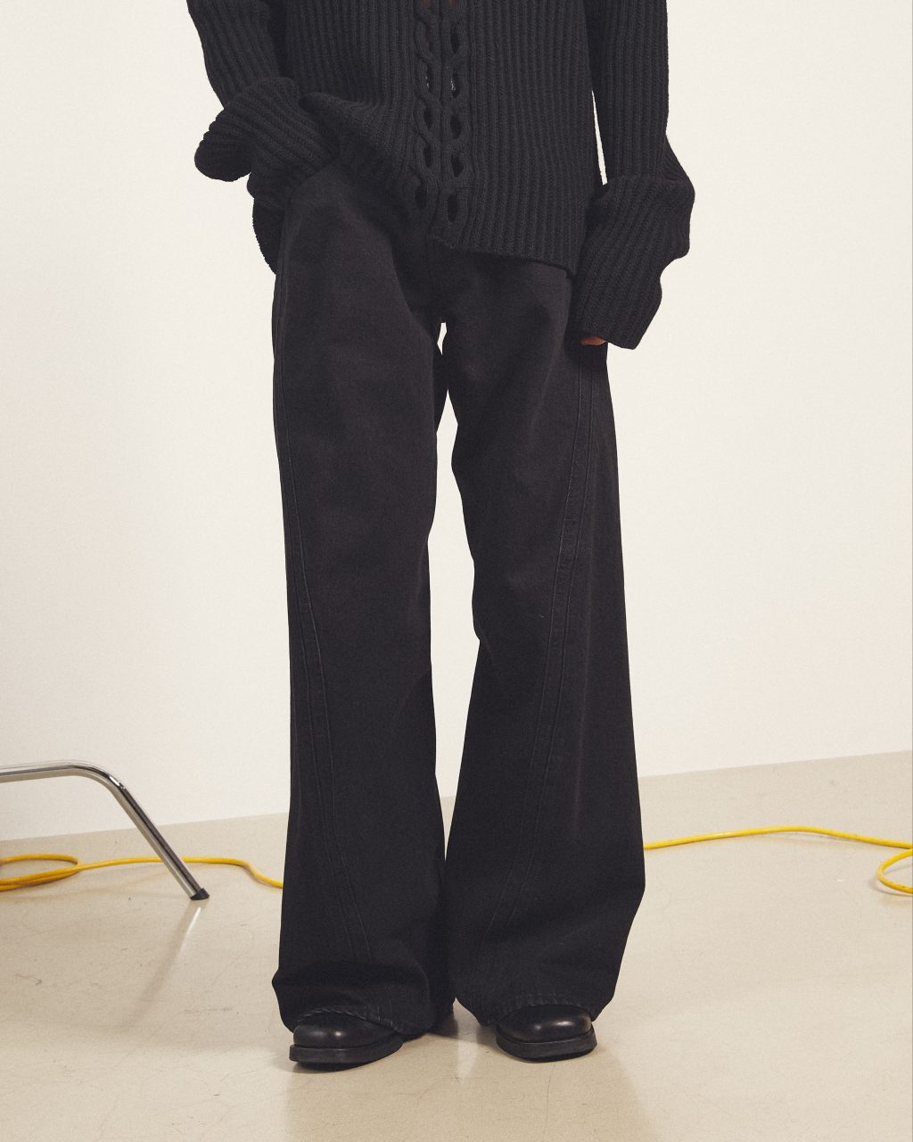 NVRFRGT / 3D TWISTED WIDE LEG JEANS – Faded Black | disarm | no. ROTOL ...