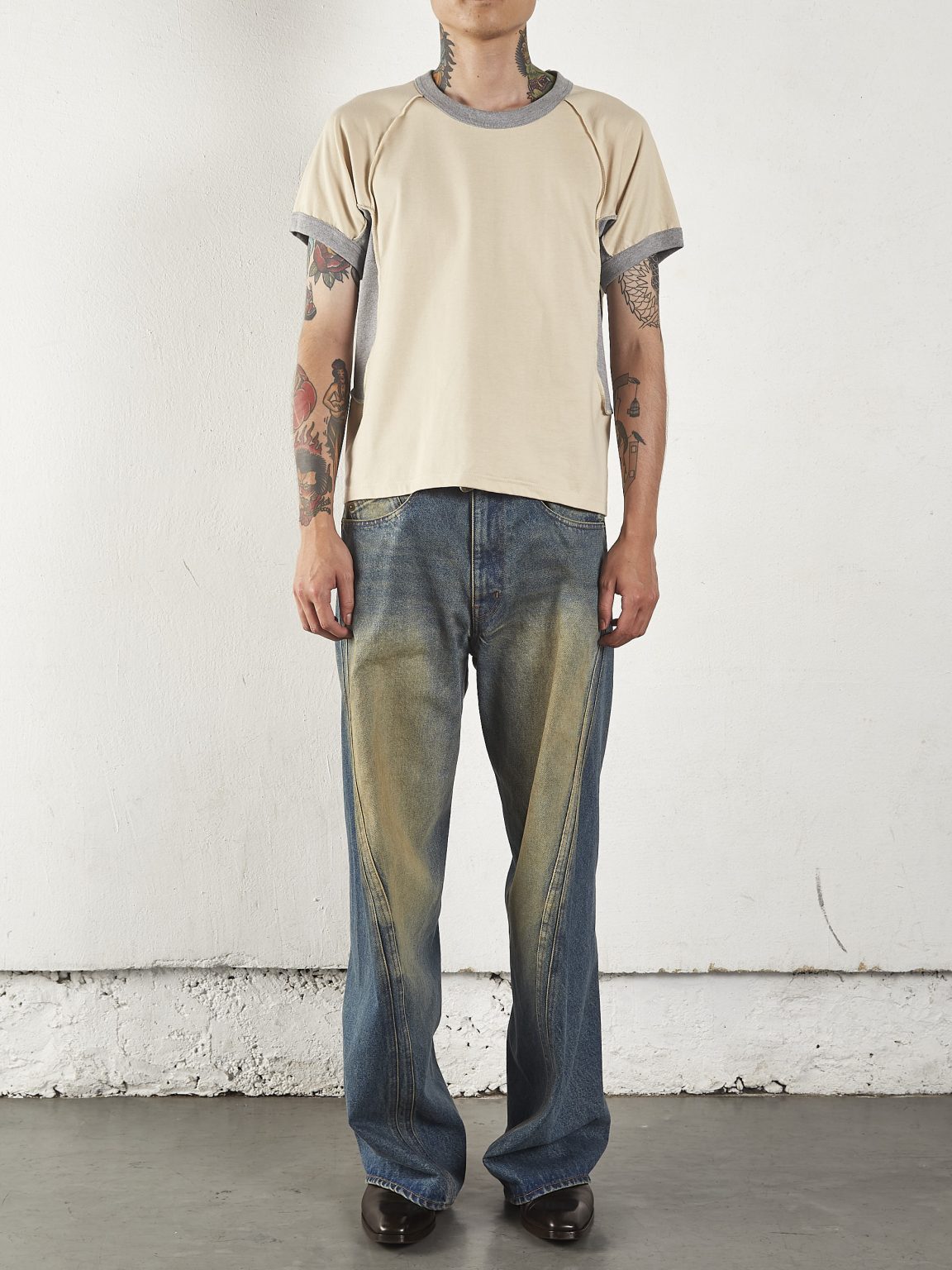 NVRFRGT / 3D TWISTED WIDE LEG JEANS – Dirty Faded Indigo | disarm | no ...